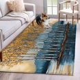 Area Rug 3x5ft Golden Forest Lake Mountain Area Rugs Washable Low Pile ...