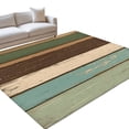 Area Rug 3x5ft Green Brown Beige Stripes Washable Area Rugs for Living ...