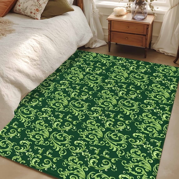 Area Rug 3x5ft Green Christmas Pattern Carpets Indoor Floor Area Mat ...