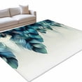 Area Rug 3x5ft Green Feather Washable Area Rugs for Living Room ...