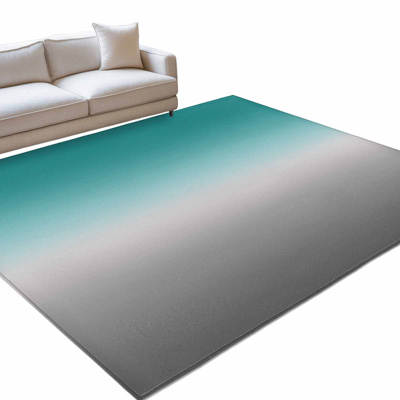 Area Rug 3x5ft Green and Grey Ombre Washable Area Rugs for Living Room ...