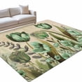 Area Rug 3x5ft Green Tulip Flower Floral Washable Area Rugs for Living ...
