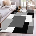 Area Rug 3x5ft Grey Art Color Block Geometry Grid Area Rugs Washable ...