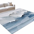Area Rug 3x5ft Grey Ocean Waves Washable Area Rugs for Living Room ...