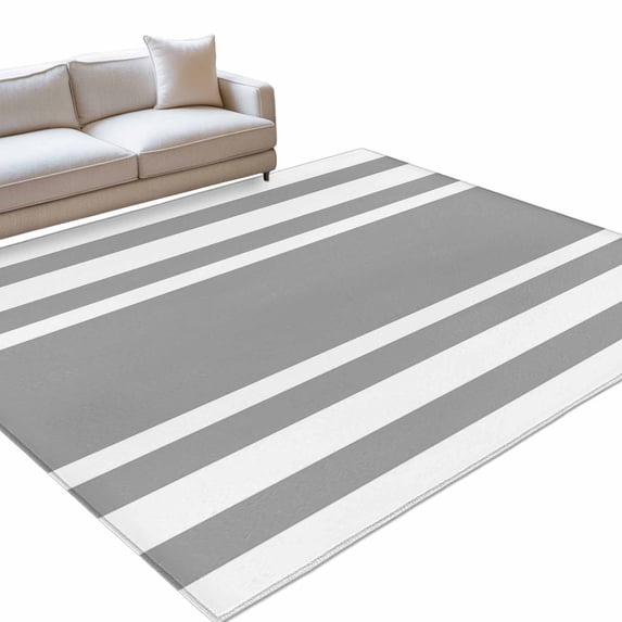 Area Rug 3x5ft Grey Stripe Washable Area Rugs for Living Room Geometric ...