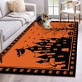Area Rug 3x5ft Halloween Haunted Castle Pumpkin Dead Trees Area Rugs ...
