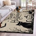 Area Rug 3x5ft Happy Halloween Black Cat Smile Pumpkins Area Rugs ...