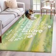Area Rug 3x5ft, Inspiration Quotes Heart Shaped Washable Rugs for ...