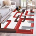 Area Rug 3x5ft Mid Century Abstract Art Area Rugs Washable Low Pile ...