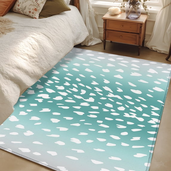 Area Rug 3x5ft Mint Dots Texture Floor Carpets Indoor Floor Area Mat ...