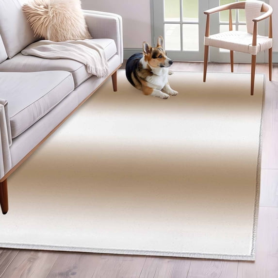 Area Rug 3x5ft Modern Khaki White Ombre Area Rugs Washable Low Pile ...