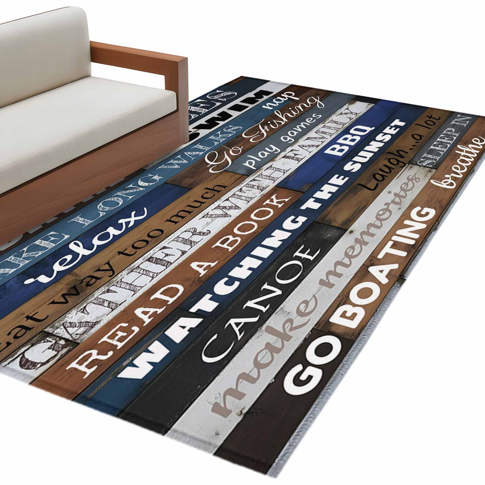 Area Rug 3x5ft, Motivational Inspirational Happiness Quotes Washable ...