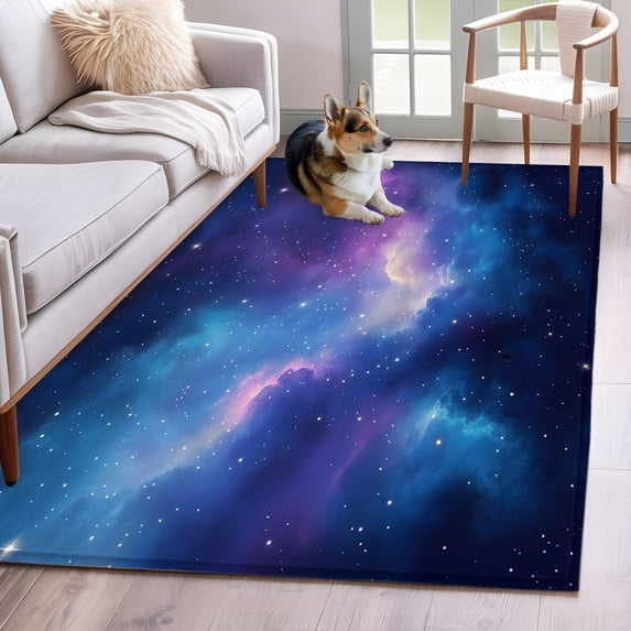 Area Rug 3x5ft, Natural Modern Starry Sky Washable Rugs for Living Room ...