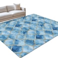 Area Rug 3x5ft Ombre Blue Marble Washable Area Rugs for Living Room ...