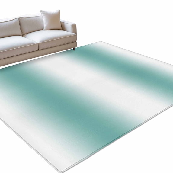 Area Rug 3x5ft Ombre Teal Green White Washable Area Rugs for Living ...