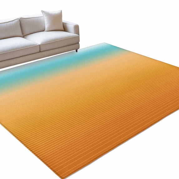Area Rug 3x5ft Ombre Yellow Teal Washable Area Rugs for Living Room ...