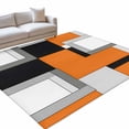 Area Rug 3x5ft Orange Black Patchwork Washable Area Rugs for Living ...