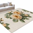 Area Rug 3x5ft Orange Roses Washable Area Rugs for Living Room Retro ...