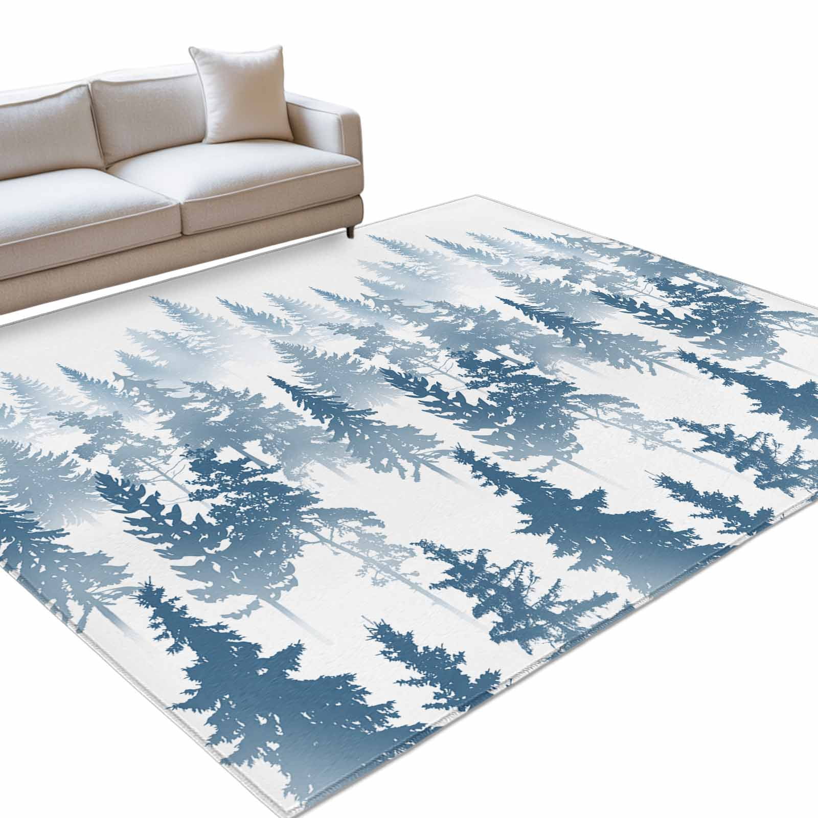 Area Rug 3x5ft Pine Tree Washable Area Rugs for Living Room Nature ...
