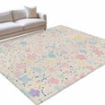 Area Rug 3x5ft Pink Blue Purple Flowers Washable Area Rugs for Living ...