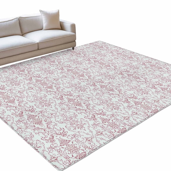 Area Rug 3x5ft Pink Floral Pattern Washable Area Rugs for Living Room ...