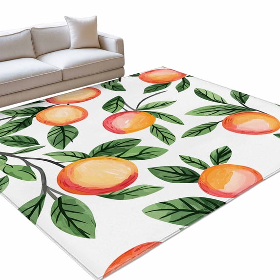 Area Rug 3x5ft Pink Orange Fruit Washable Area Rugs for Living Room ...