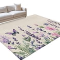 Area Rug 3x5ft Pink Purple Flowers Washable Area Rugs for Living Room ...