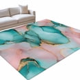 Area Rug 3x5ft Pink Water Marble Washable Area Rugs for Living Room ...