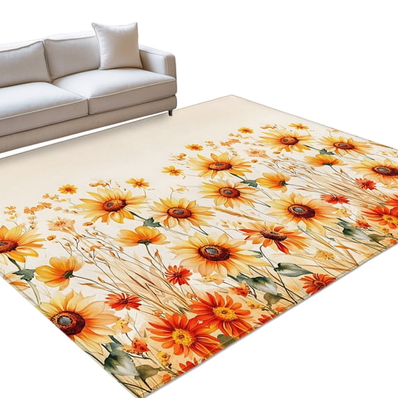 Area Rug 3x5ft Retro Spring Washable Area Rugs for Living Room ...