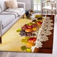 Area Rug 3x5ft Rustic Grape Peach Apples Wine Area Rugs Washable Low ...