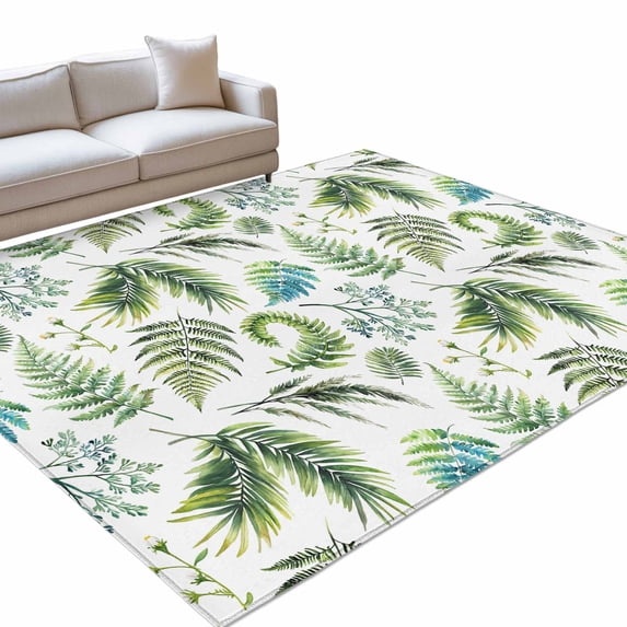 Area Rug 3x5ft Sage Green Leaves Branch Washable Area Rugs for Living ...