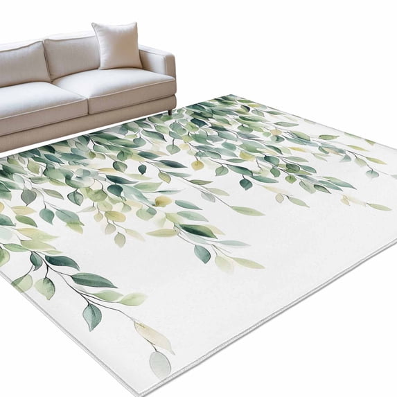 Area Rug 3x5ft Sage Green Leaves Washable Area Rugs for Living Room ...
