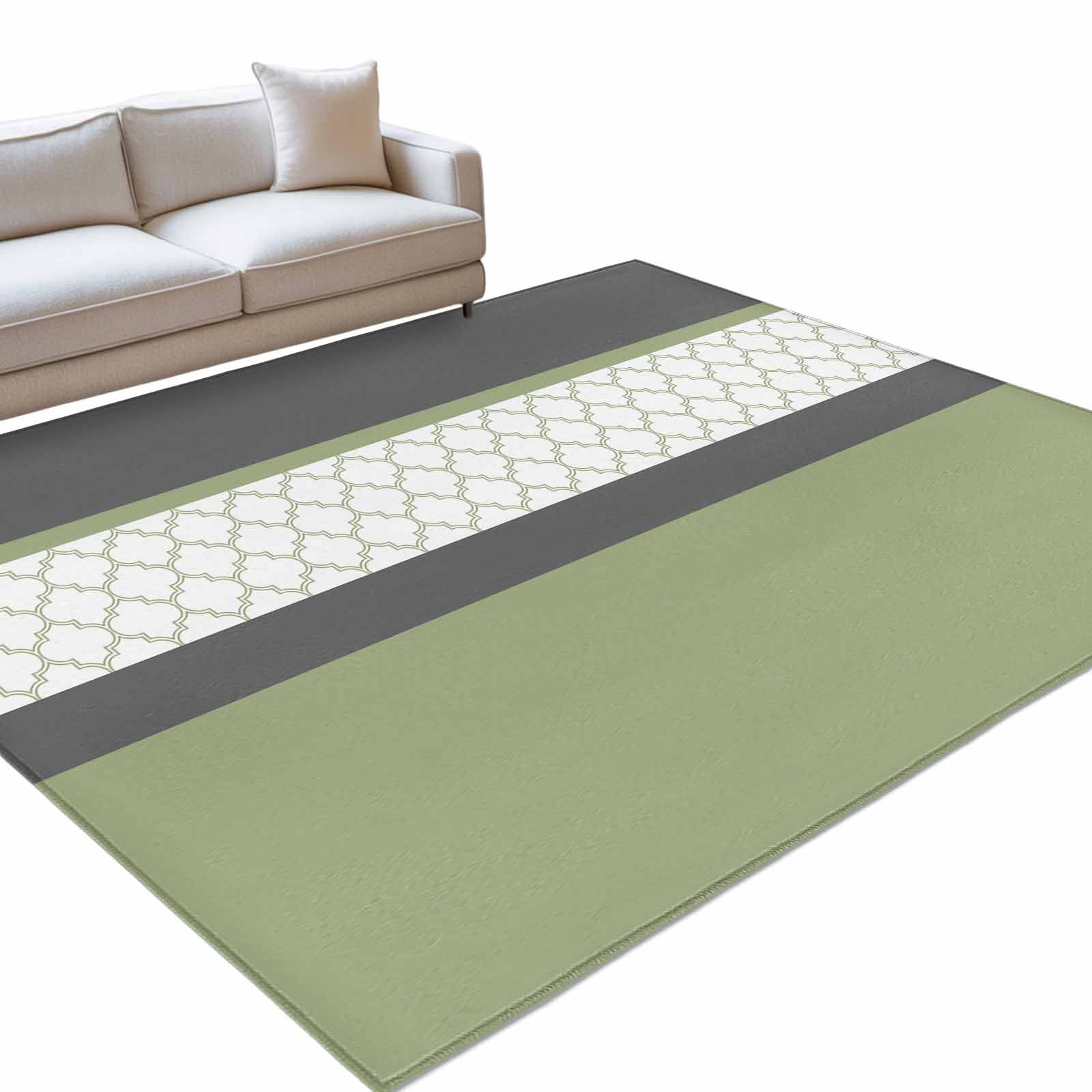 Area Rug 3x5ft, Sage Green Morocco Pattern Washable Rugs for Living ...