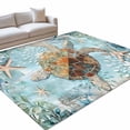 Area Rug 3x5ft Sea Turtle Washable Area Rugs for Living Room Ocean Teal ...