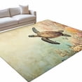 Area Rug 3x5ft Sea Turtle Washable Area Rugs for Living Room Coral Reef ...