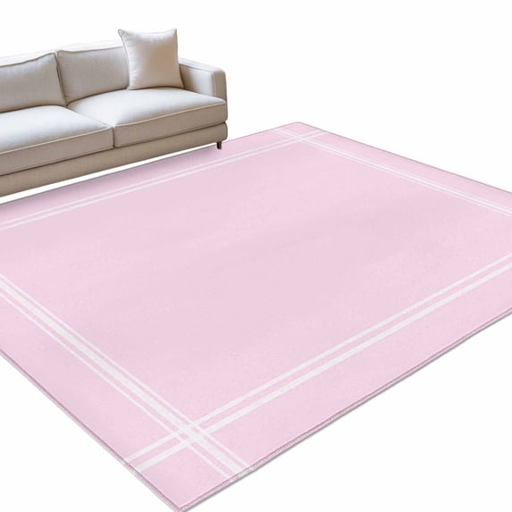 Area Rug 3x5ft Solid Color Washable Area Rugs for Living Room Pink Non ...