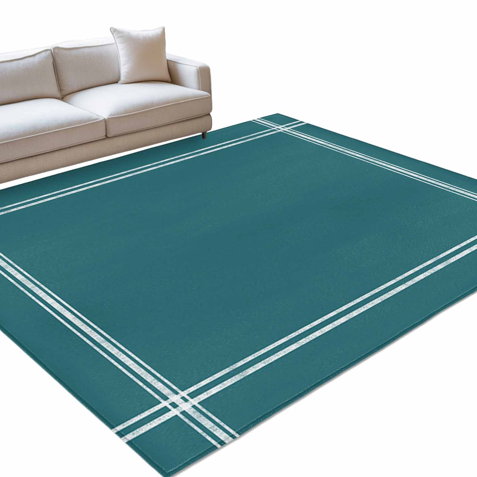 Area Rug 3x5ft Solid Color Washable Area Rugs for Living Room Turquoise ...