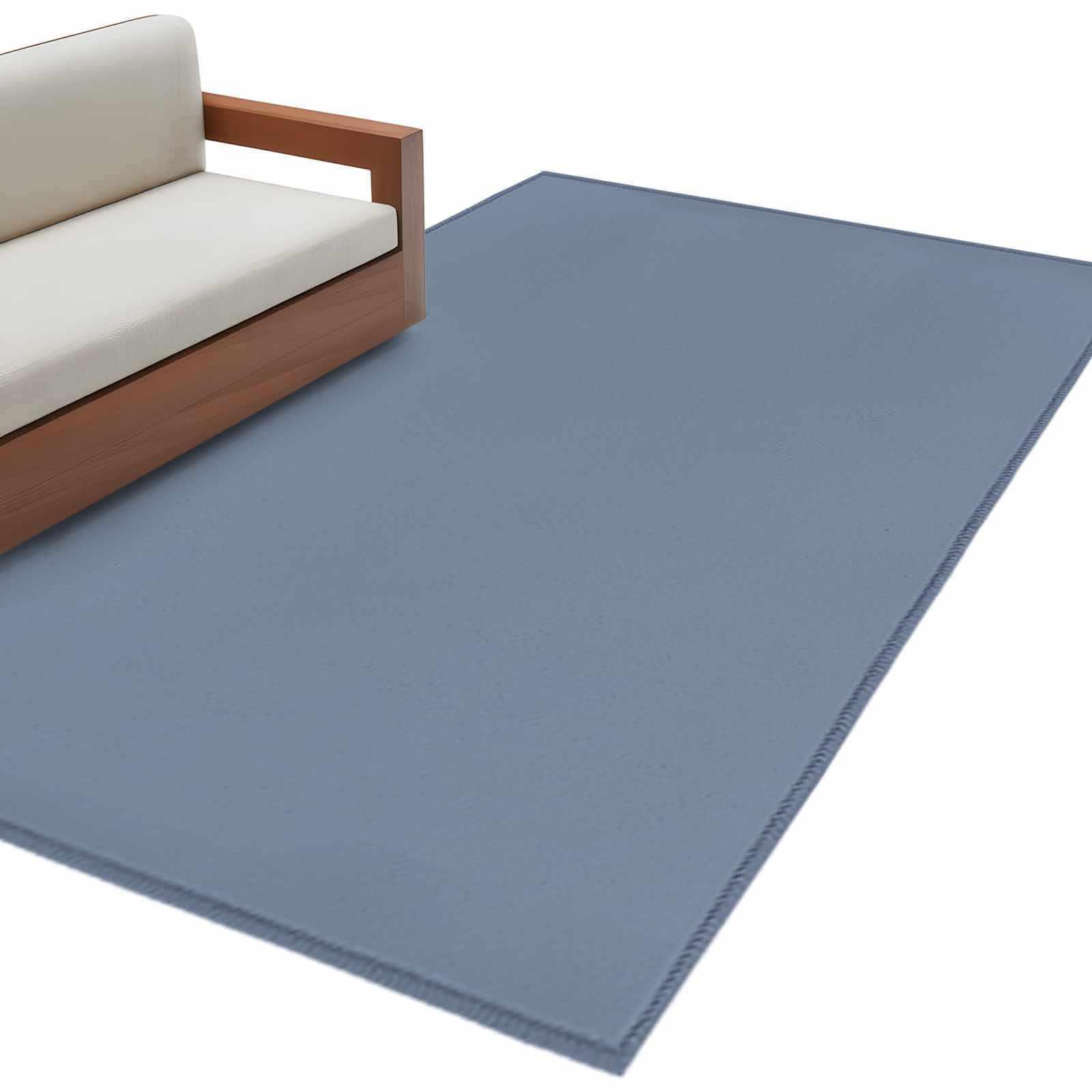 Area Rug 3x5ft, Solid Pure Cyan Light Blue Washable Rugs for Living ...
