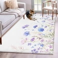Area Rug 3x5ft Spring Blue Flowers Area Rugs Washable Low Pile Floor ...