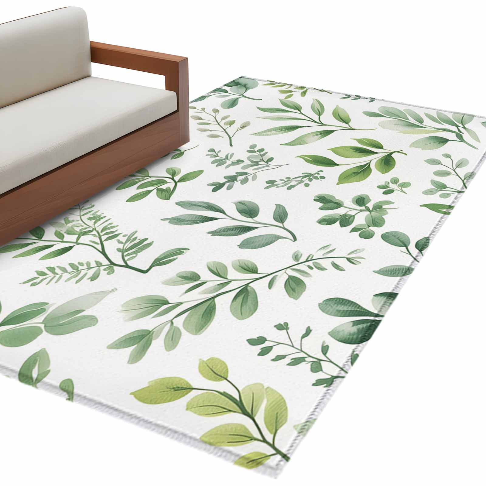 Area Rug 3x5ft, Spring Countryside Green Leaves Washable Rugs for ...