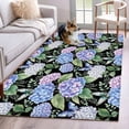 Area Rug 3x5ft Spring Hydrangea Leaf Butterfly Area Rugs Washable Low ...
