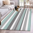 Area Rug 3x5ft Stripes Pattern Area Rugs Washable Low Pile Floor Carpet ...