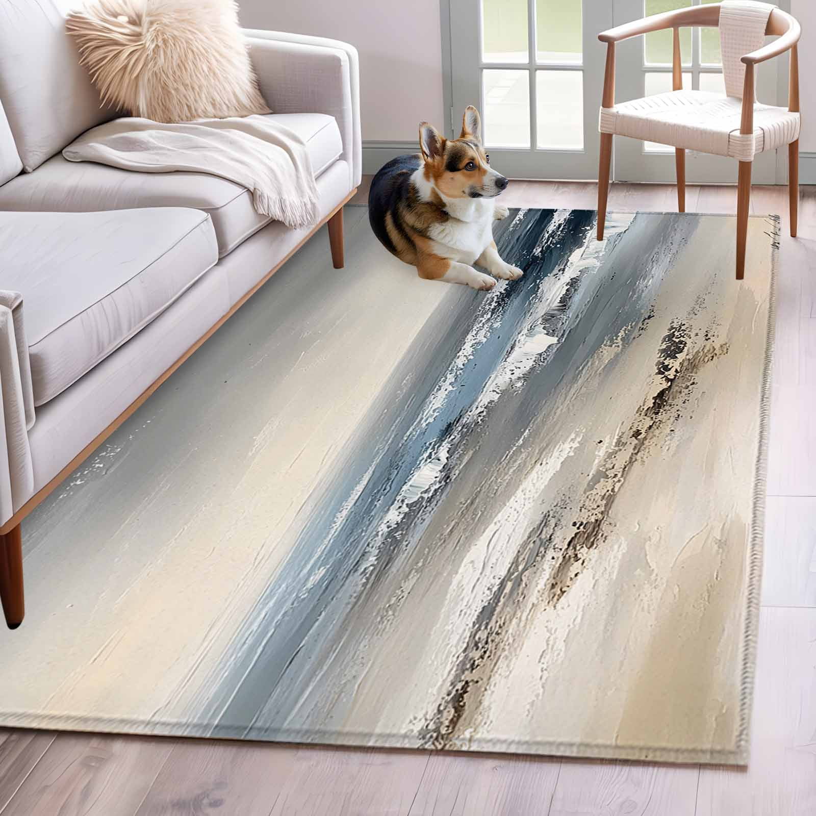 Area Rug 3x5ft Summer Beach Ocean Wave Area Rugs Washable Low Pile ...