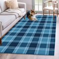 Area Rug 3x5ft, Summer Blue Lattice Buffalo Plaid Washable Rugs for ...