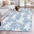 Area Rug 3x5ft Summer Coconut Tree Blue Area Rugs Washable Low Pile ...