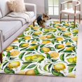 Area Rug 3x5ft Summer Lemon Green Leaves Area Rugs Washable Low Pile ...