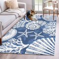 Area Rug 3x5ft, Summer Ocean Starfish Coral Washable Rugs for Living ...