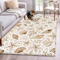 Area Rug 3x5ft Summer Starfish Coral Shell Conch Area Rugs Washable Low ...