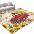 Area Rug 3x5ft Sunflower Red Truck Washable Area Rugs for Living Room ...