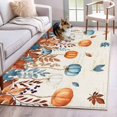 Area Rug 3x5ft, Thanksgiving Pumpkin Fall Leaf Washable Rugs for Living ...